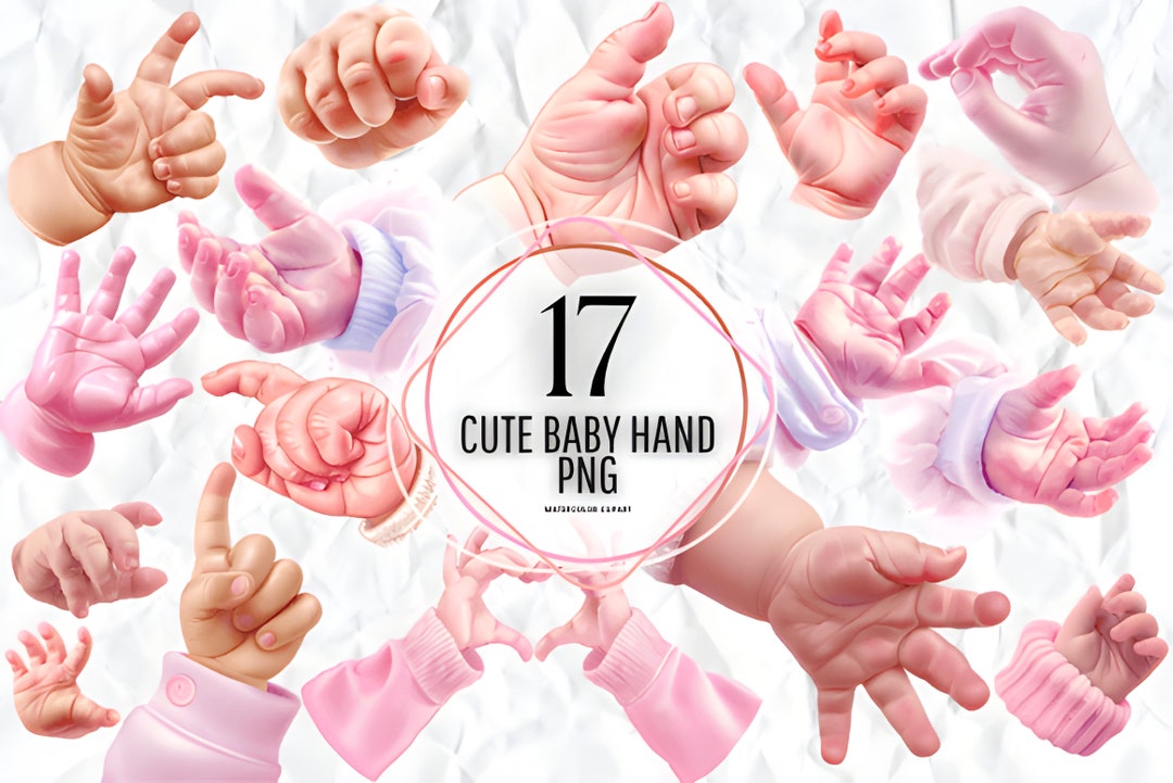 Cute Baby Hand Png Clipart Bundle - Mother Father Child Hand Line ...
