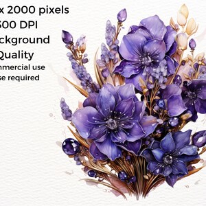 Watercolor Royal Gold Flowers PNG Clipart, Floral Clipart,magical ...