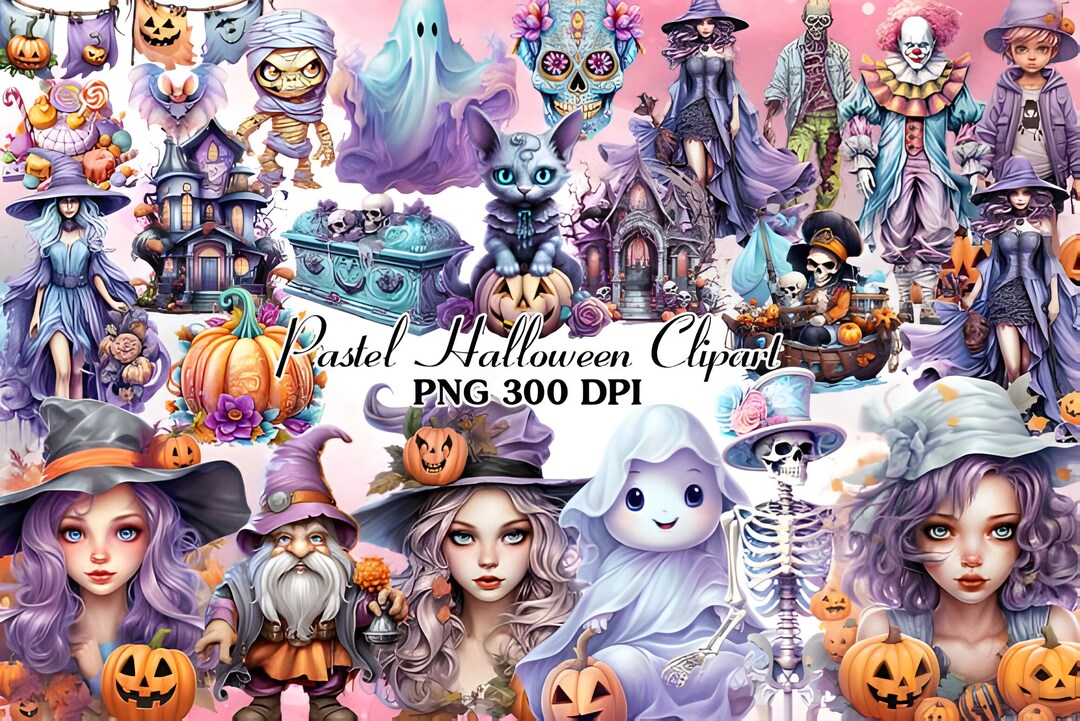 Pastel Halloween Clipart Bundle Halloween Clipart, Commercial Use Clip ...