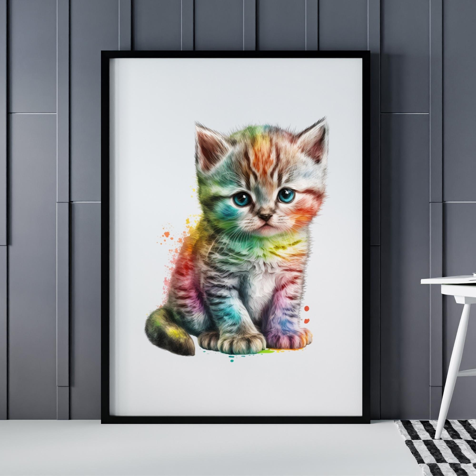 Watercolor Baby Cats Clipart, Watercolour Kitten, Transparent Flowers ...