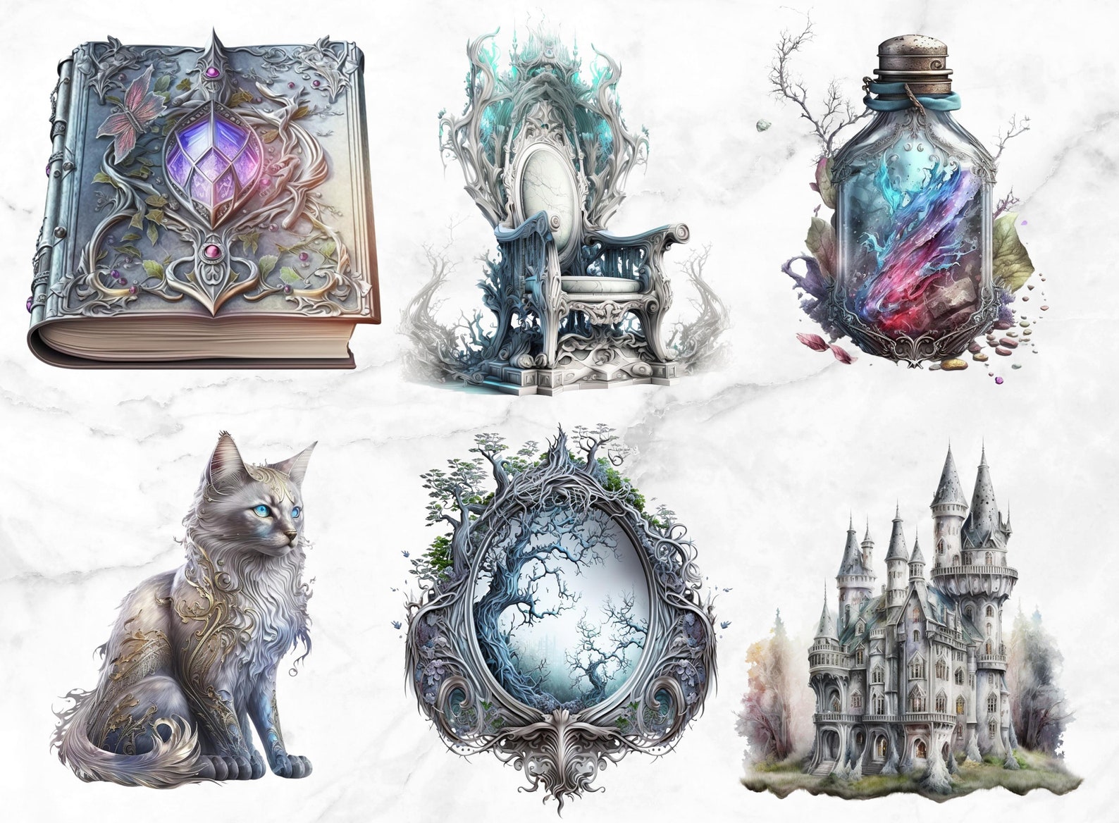 Silver Witch Clipart, Witch Clip Art Png, Fantasy Magic Clip Art ...