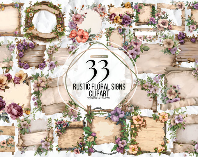 Wooden Sign Watercolor Clipart, 26 PNG Wooden Sign, Wood Sign ...