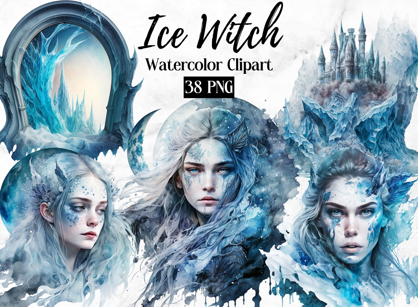 Ice Witch Clipart Witch Clip Art Png Fantasy Magic Clip Art - Etsy