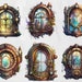 Steampunk Window Clipart, Stained Glass Clipart Watercolor Steampunk ...