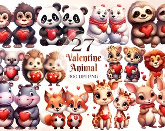 28 Valentine Baby Animals PNG Collection, Valentines Day Clipart ...