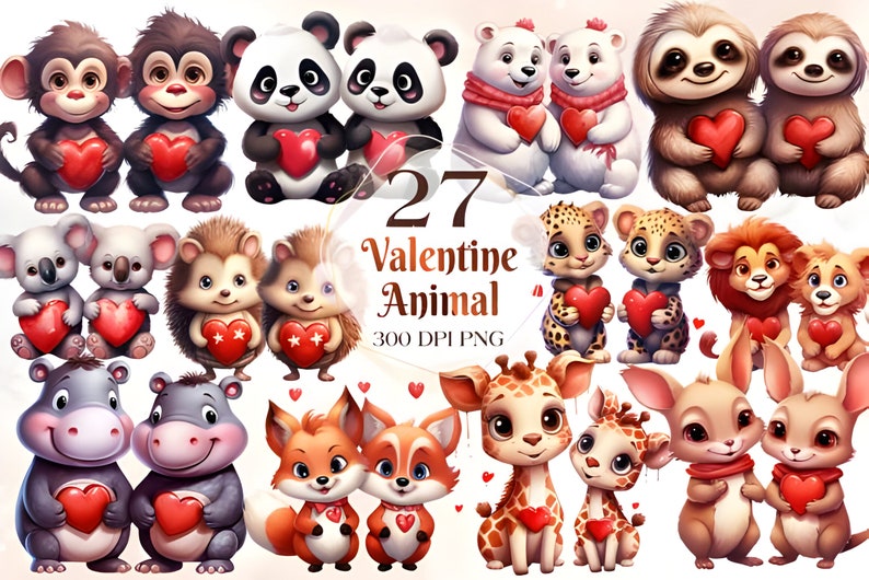 Valentine Couple Animals PNG Collection, Valentines Day Clipart ...