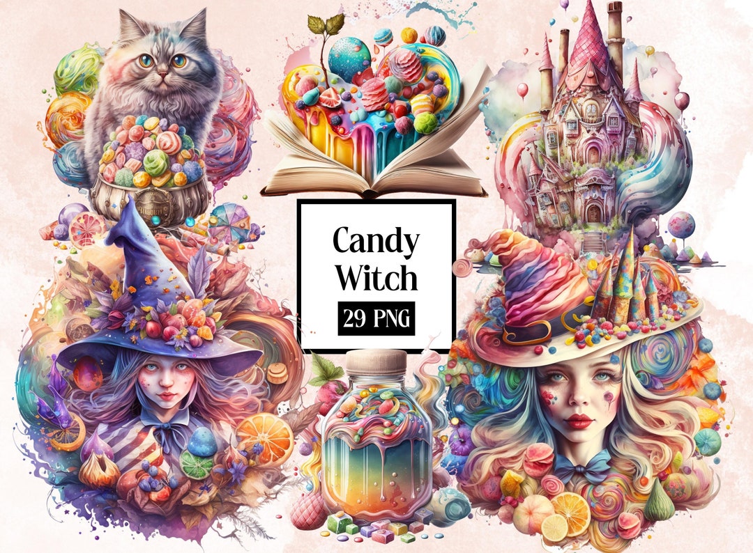 29 Candy Witch Pack Clipart | PNG Fantasy | Full Commercial Use ...