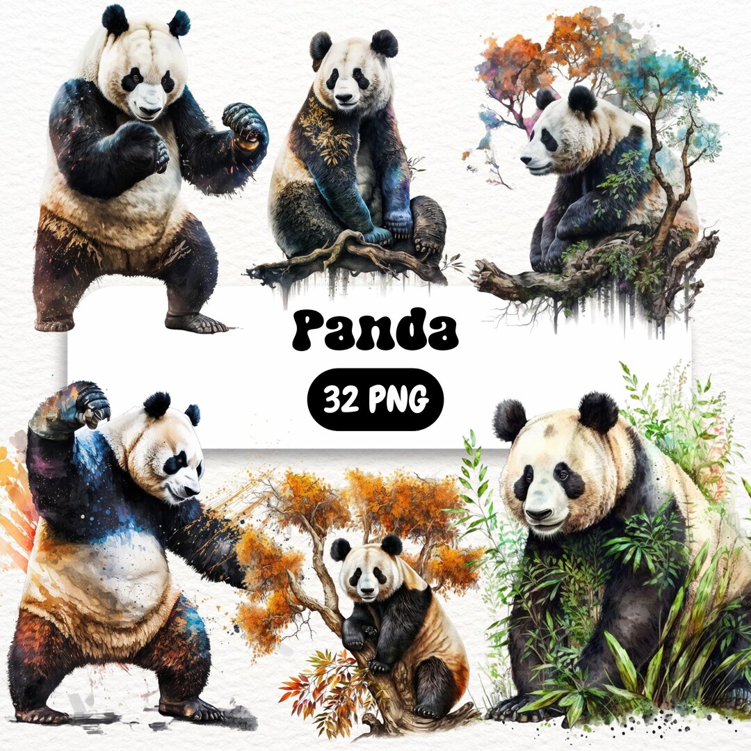 Watercolor Cute Pandas Clipart | Adorable, Cute Panda, Baby Panda ...