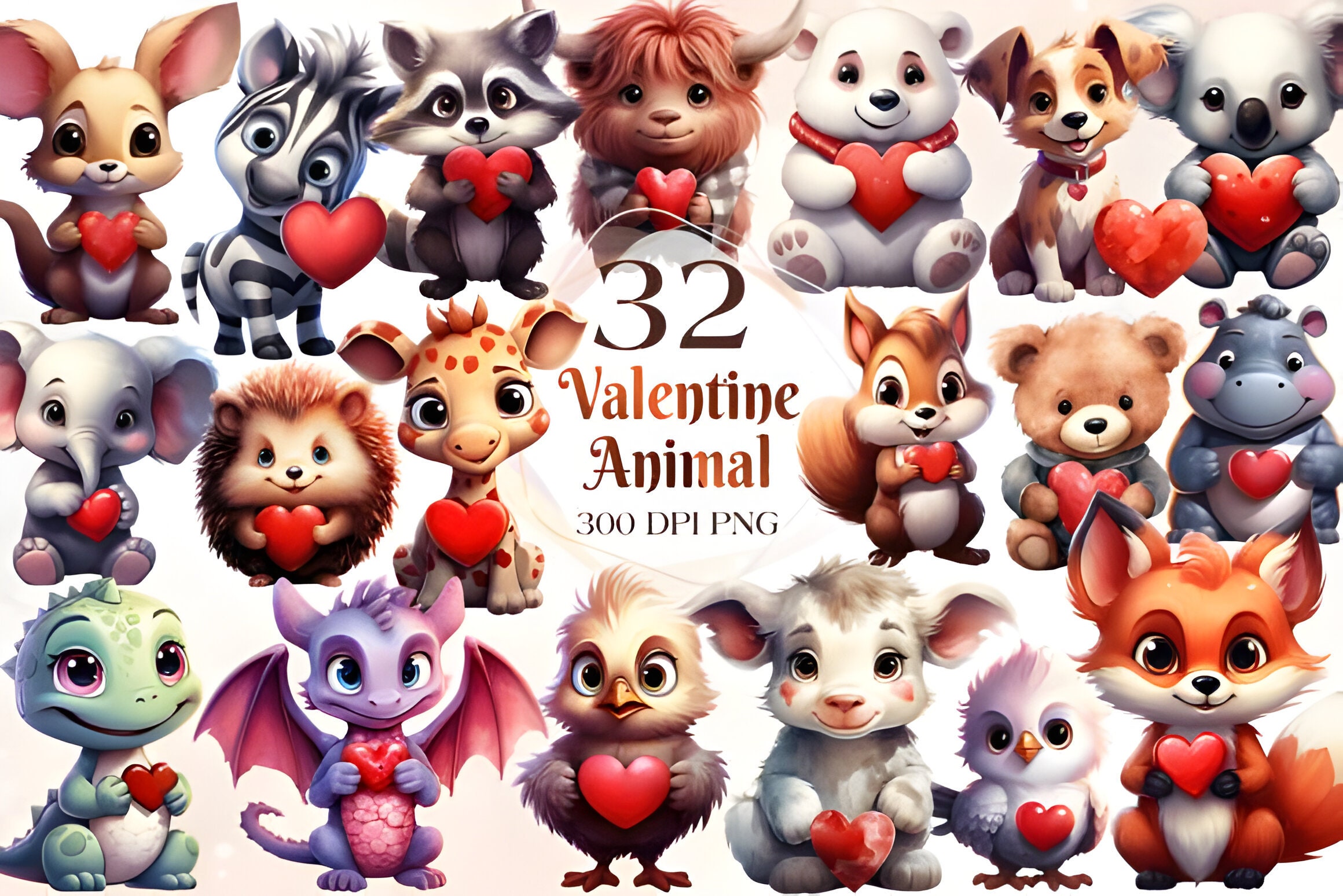 Valentine Cartoon Animals