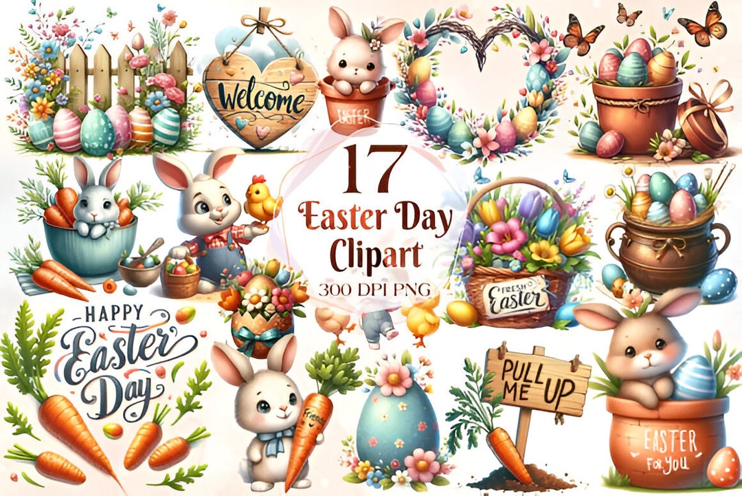 Easter Day Cute Clipart Rainy Day PNG L Spring Clip Art L Duck PNG L ...