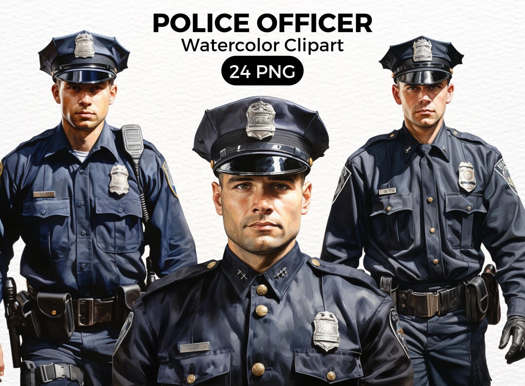 Police Officer Watercolor Clipart, Handsome Policeman Illustration PNG ...