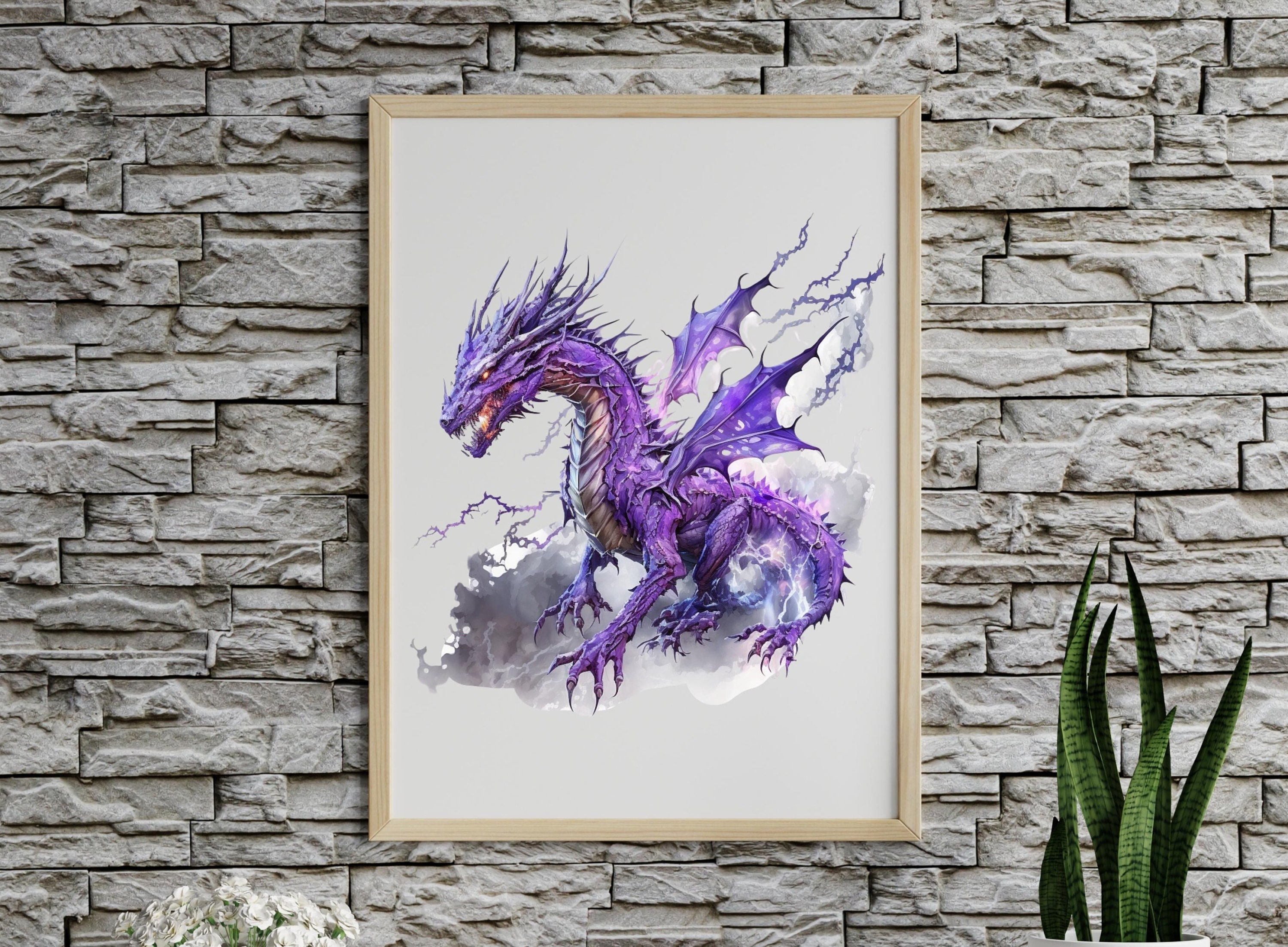 Epic Amethyst Dragons Clipart,png, Full Commercial Use, Fantasy Clipart ...