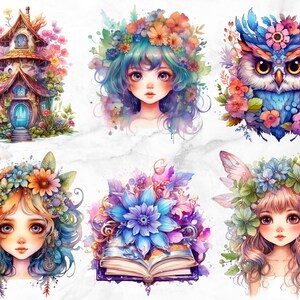 Watercolour Bohemian Boho Pixie Clipart,fairytale Fantasy Digital Image ...