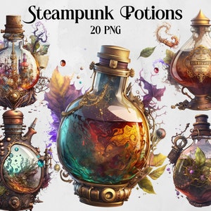Steampunk Potions Clipart - Clip Art Graphics and Collage Sheets for ...