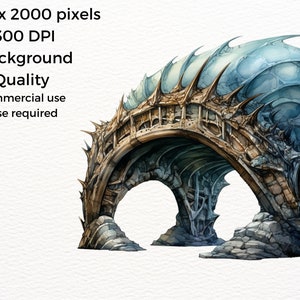 Dragon Spine Fantasy Bridge Clipart, Fantasy Magic Clipart, Fantasy ...