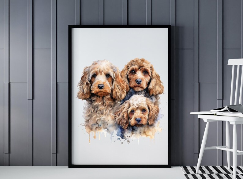 Cockapoo Family Clipartcute Dog Clipart Dog PNG Watercolor - Etsy