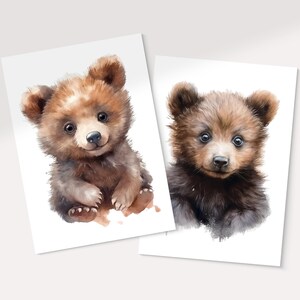 Baby Bear Clipart | Watercolor Clipart Bear | Woodland Animals | Cute ...