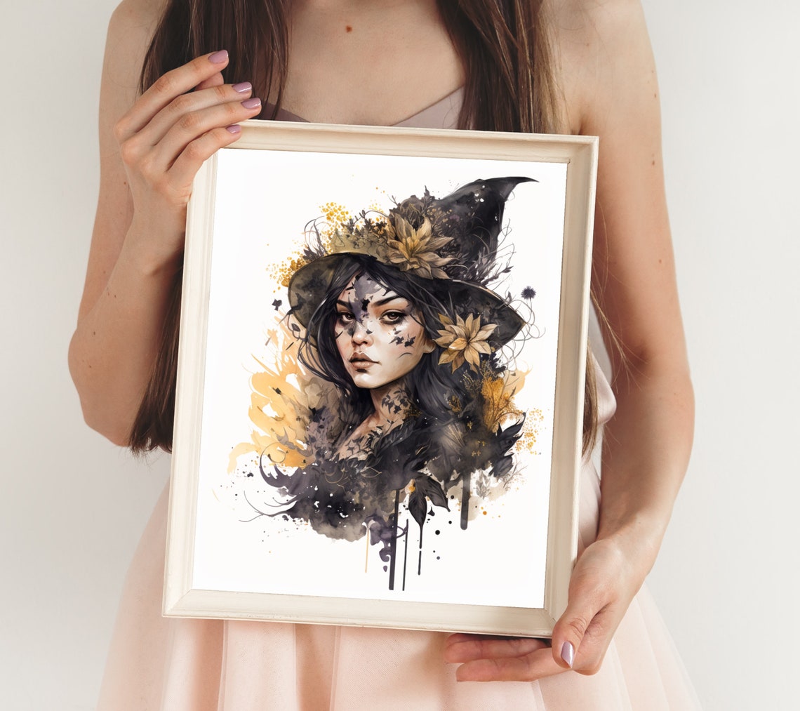 Gold Witch Clipart Bundle Witch Magic Clip Art Mystical - Etsy