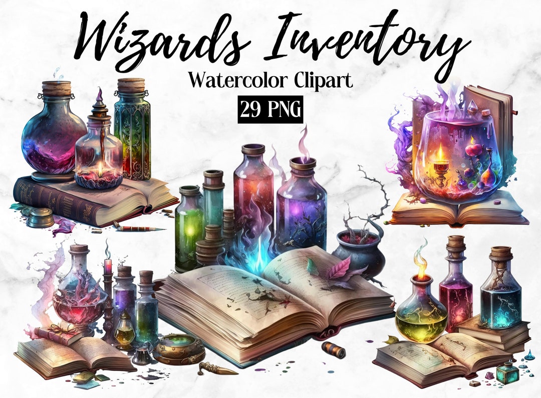 Wizards Inventory Clipart BUNDLE, Witch Clipart , Magic Clip Art ...