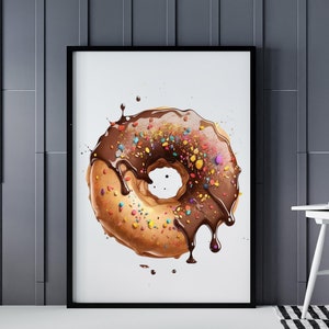 Watercolor Cocholate Donuts Clipart, Sweet Bakery Food Clipart, Donut ...