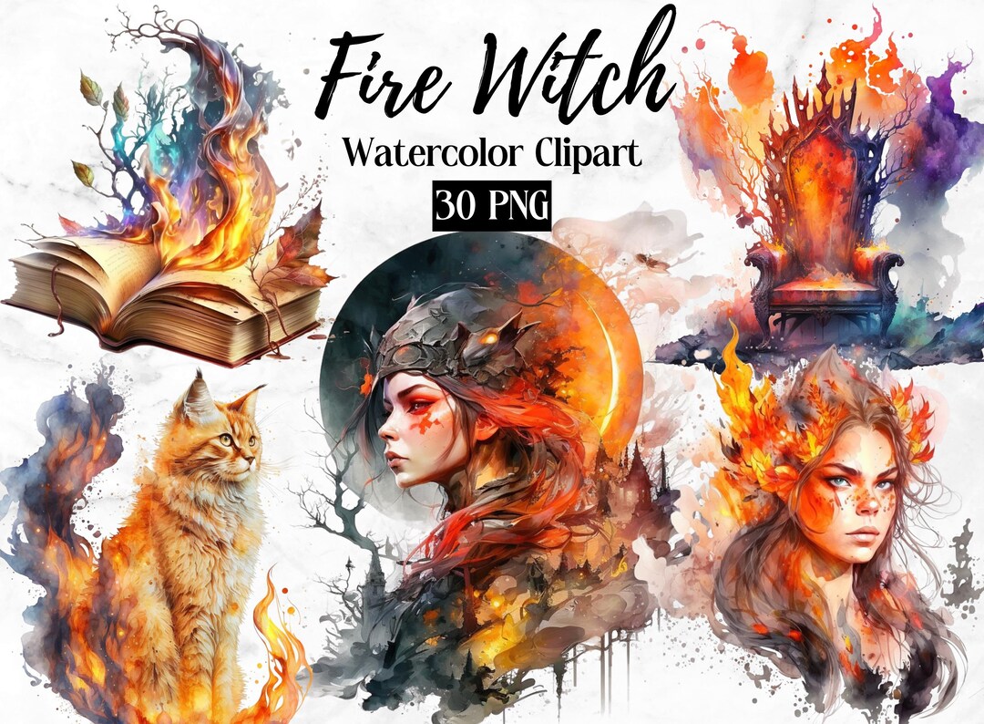 Fire Witch Clipart, Witch Clip Art Png, Fantasy Magic Clip Art ...