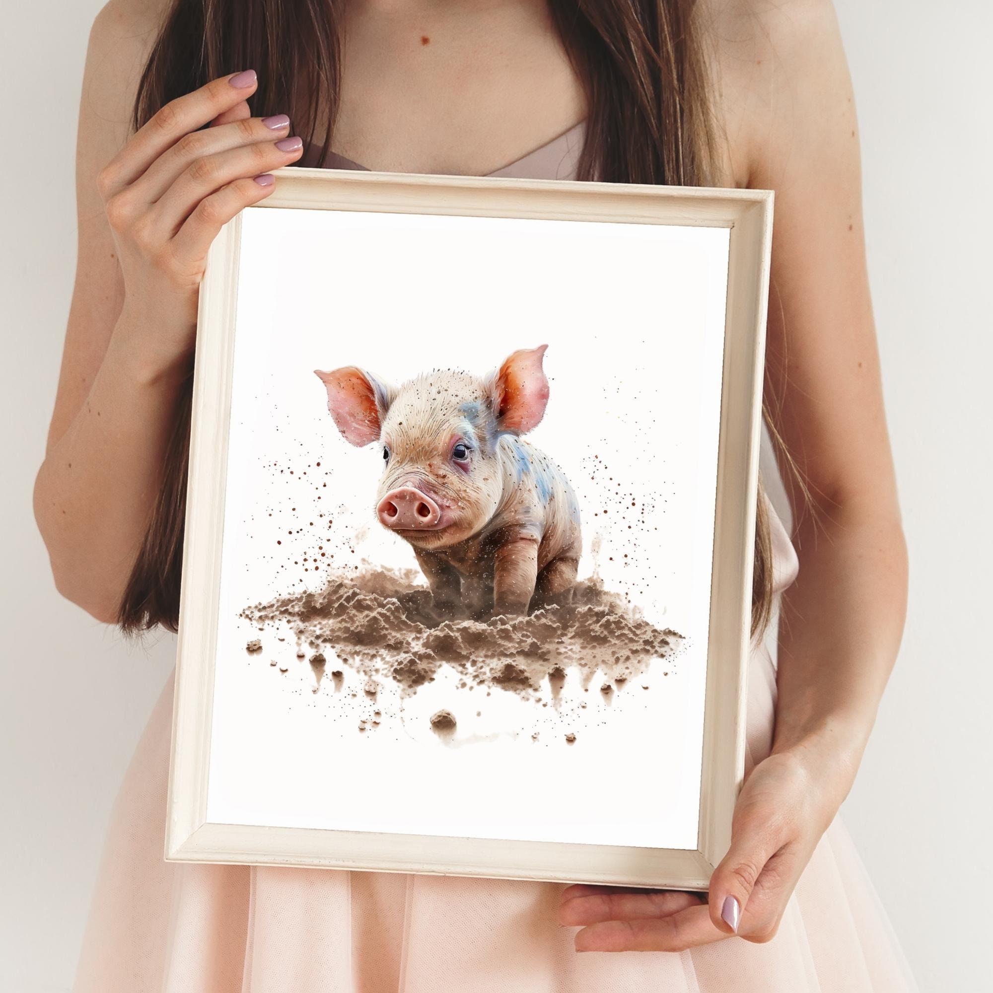 Baby Pig Clipart - Cute Baby Piggy - Digital Download - Card Making ...