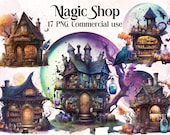 Magic Shops Watercolor Clipart Magical Mystical Art Fantasy - Etsy