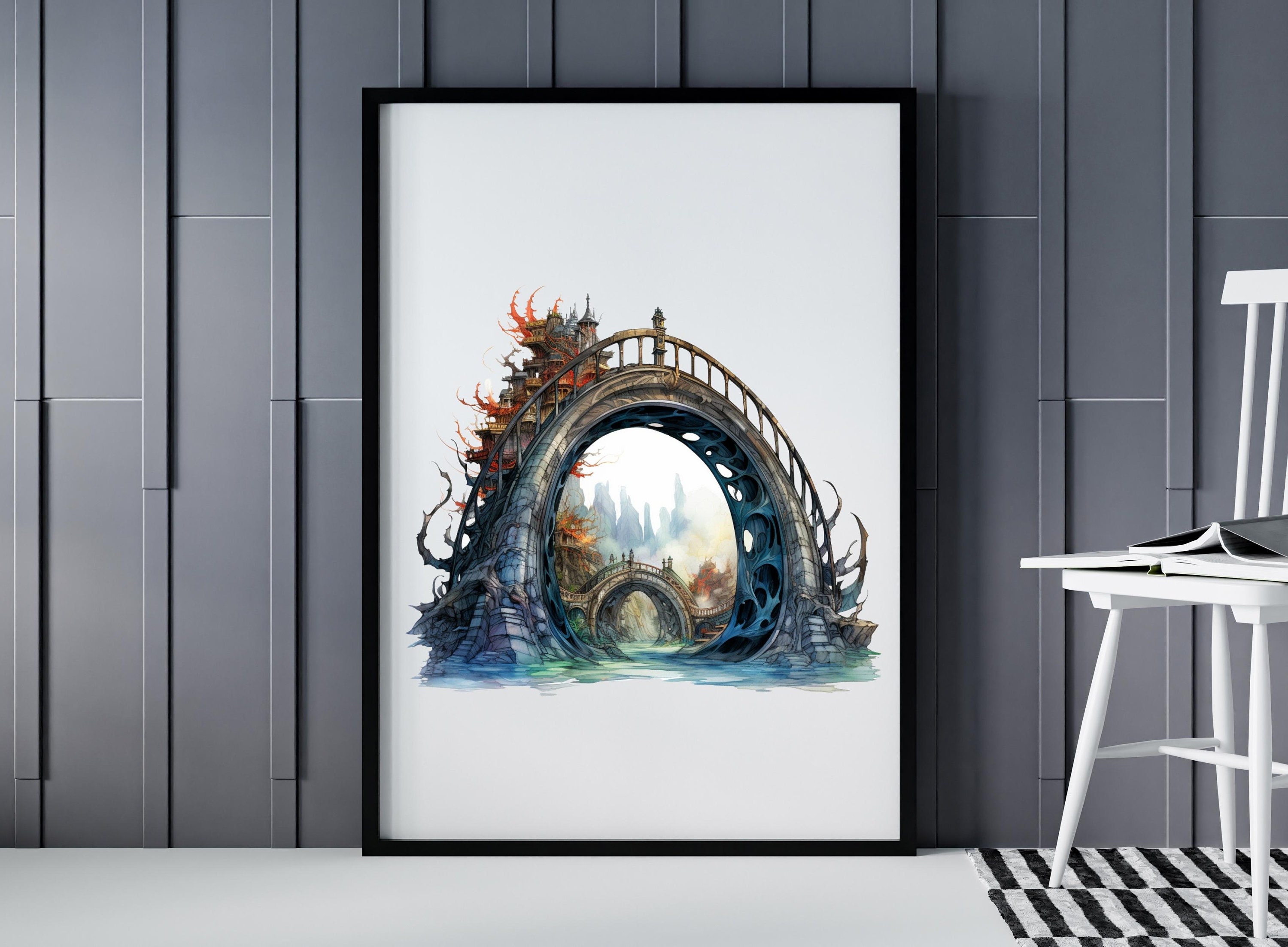 Dragon Spine Fantasy Bridge Clipart, Fantasy Magic Clipart, Fantasy ...
