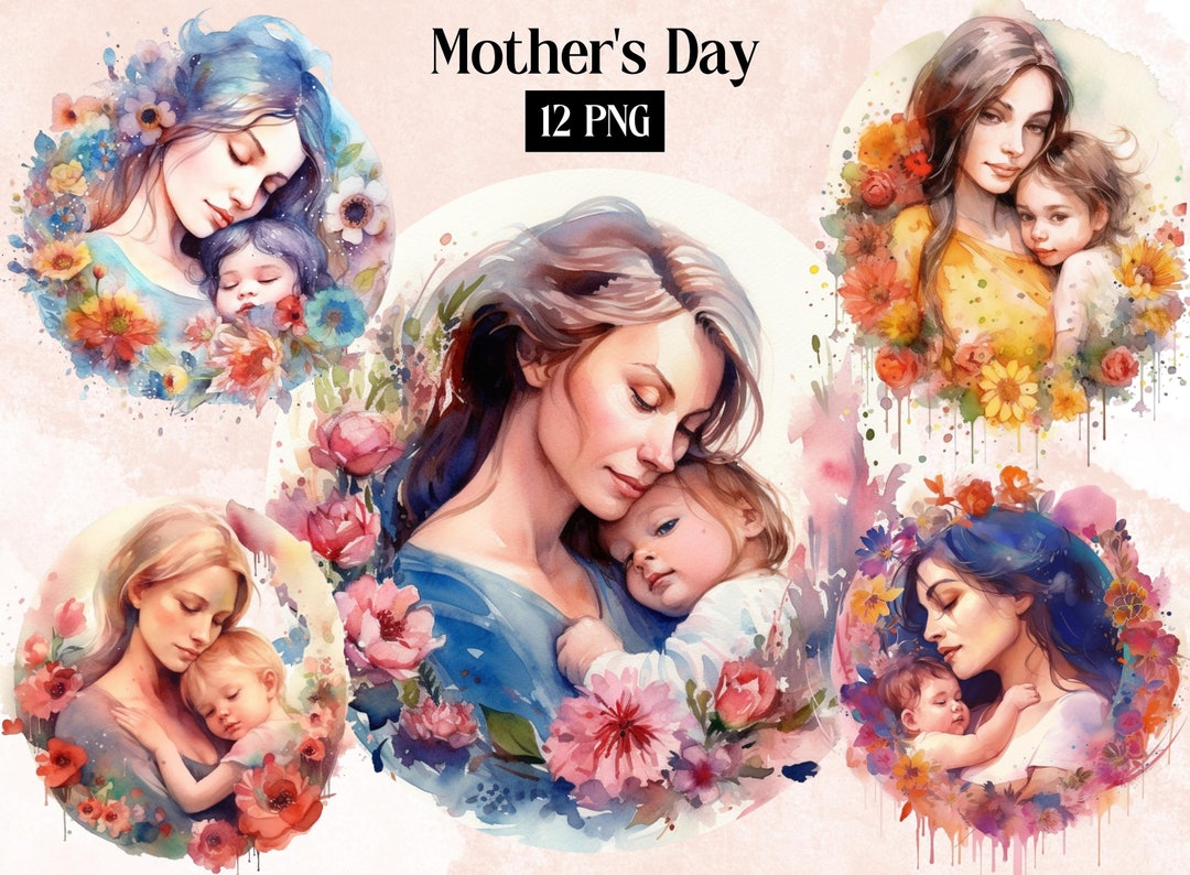 Mother’s Day Clipart, Mother-child Clipart, Mother and Child Gift ...