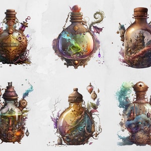 Steampunk Potions Clipart - Clip Art Graphics and Collage Sheets for ...