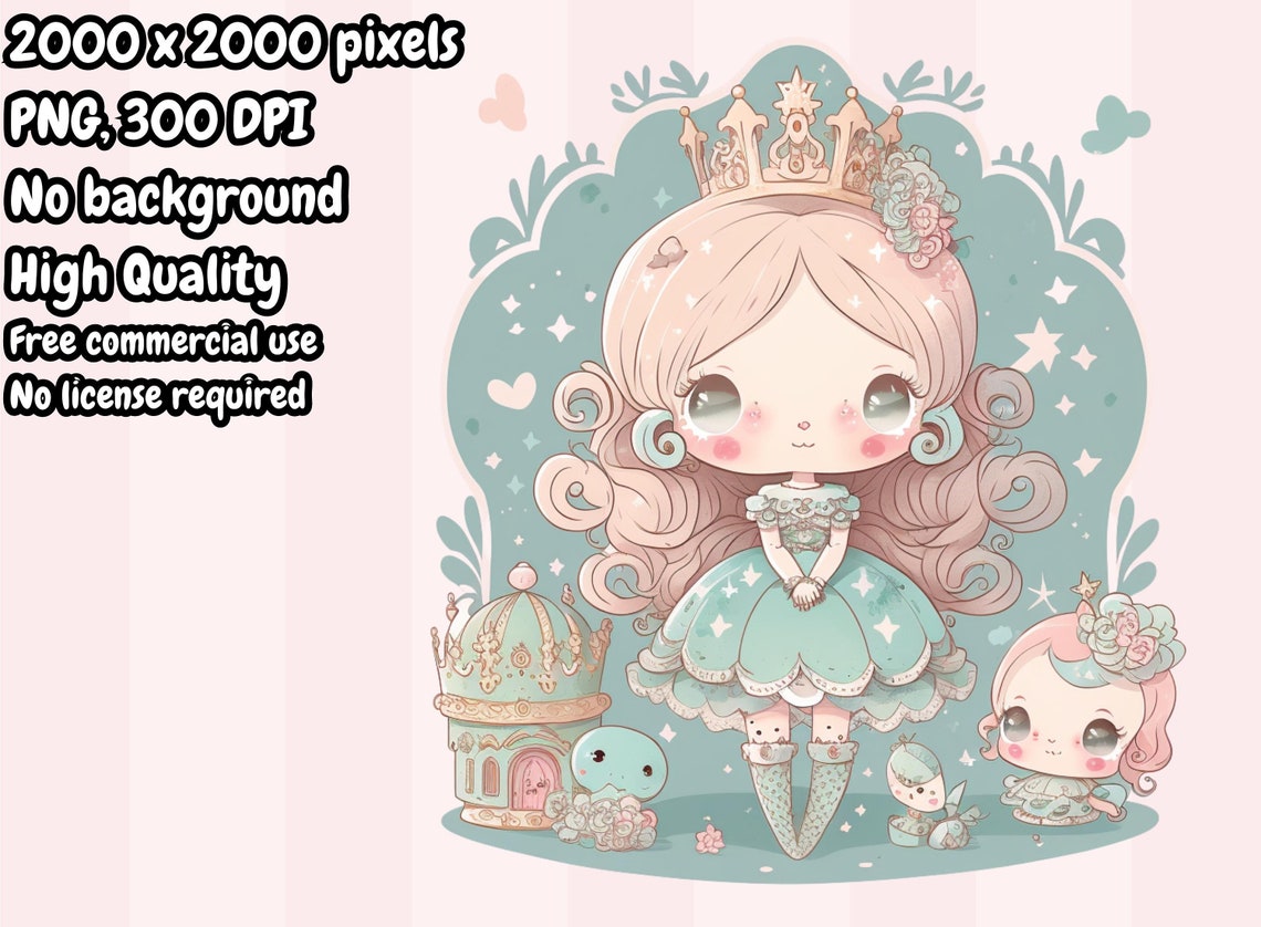Pastel Fairytale Princess Kawaii Clipart PNG, Kawaii Princess, Kawaii ...
