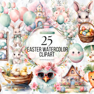 Easter Clipart & Digital Paper Set,easter Clip Art,easter Bunny Clipart ...