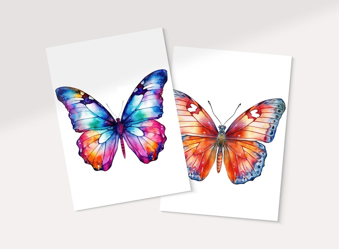 Monarch Butterfly Clipart Watercolor Butterfly PNG Floral - Etsy