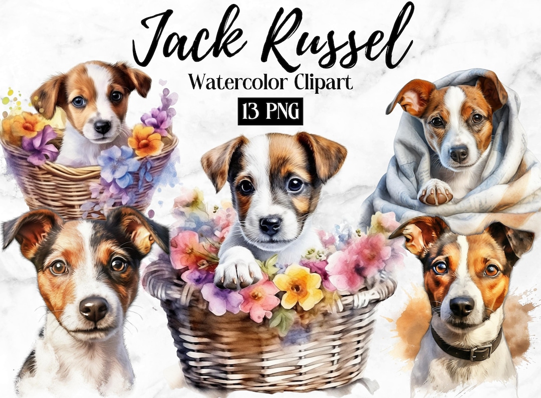 Jack Russell Clipart | Dog PNG | Watercolor Dog Lovers Printable ...