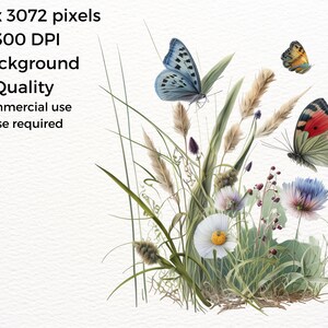 Meadow Flowers Watercolor Clipart Bundle | Watercolor Spring Flowers ...