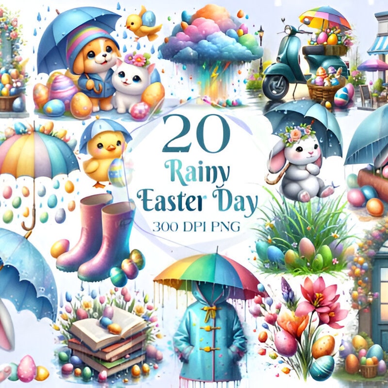 April Shower Clipart - Etsy