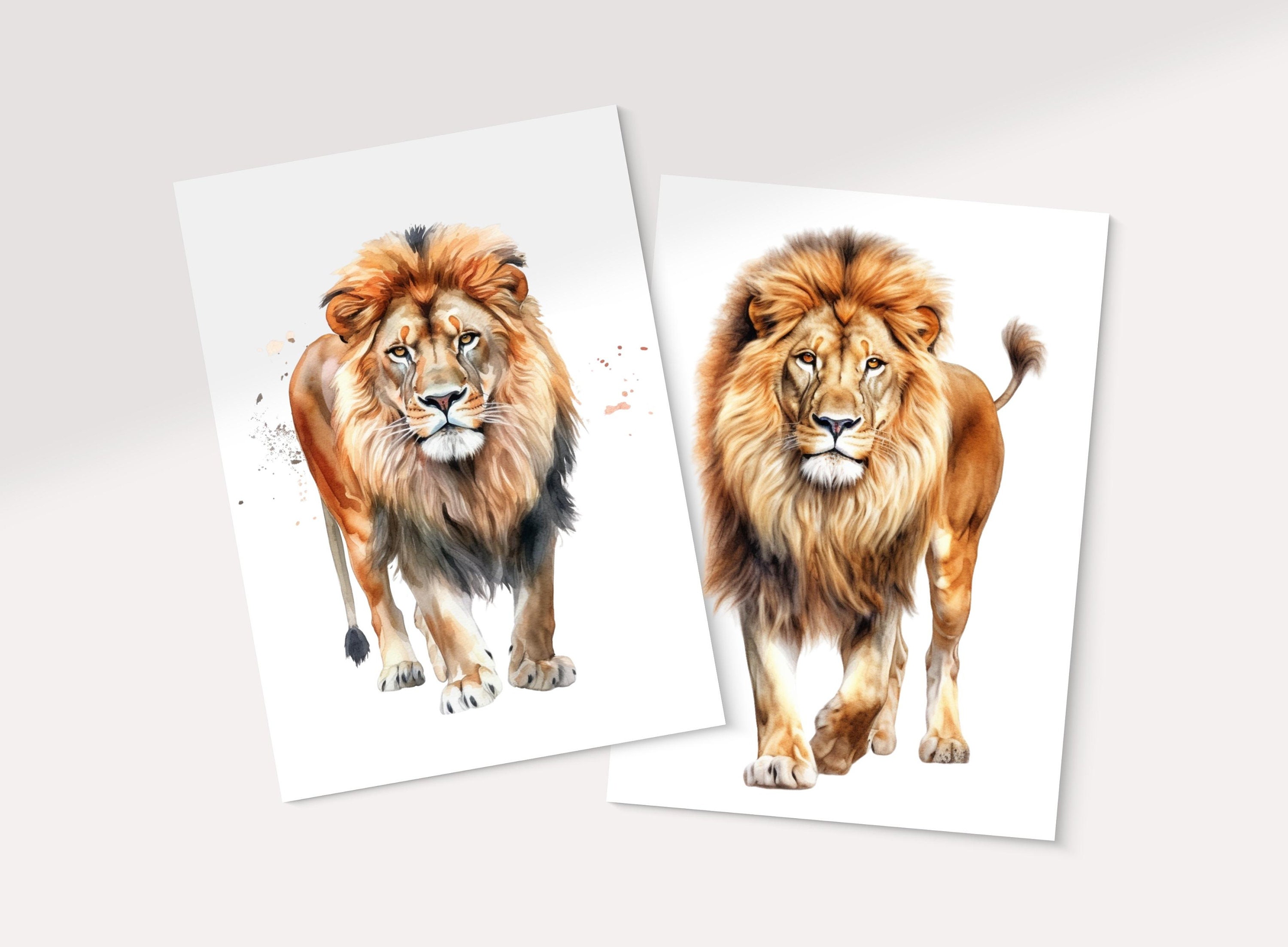 Lion Clipart Watercolor Lion PNG Safari Animals Clipart - Etsy