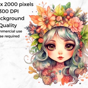 Watercolour Bohemian Boho Pixie Clipart,fairytale Fantasy Digital Image ...