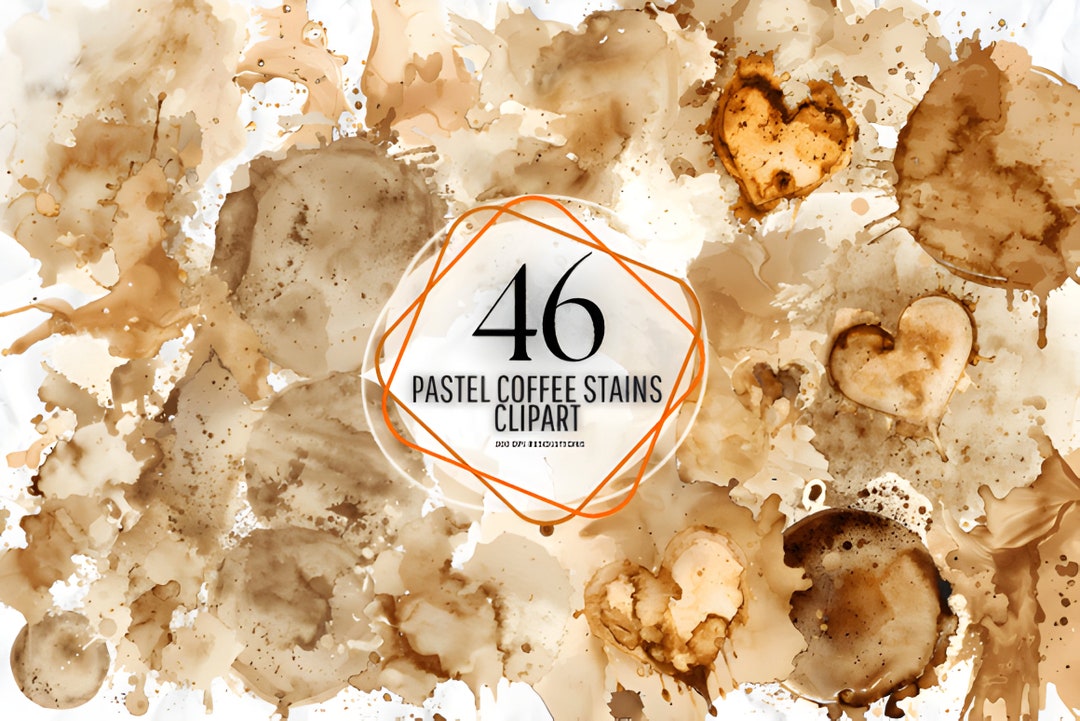 Pastel Coffee Stains Clipart - Digital Coffee and Espresso Ring ...