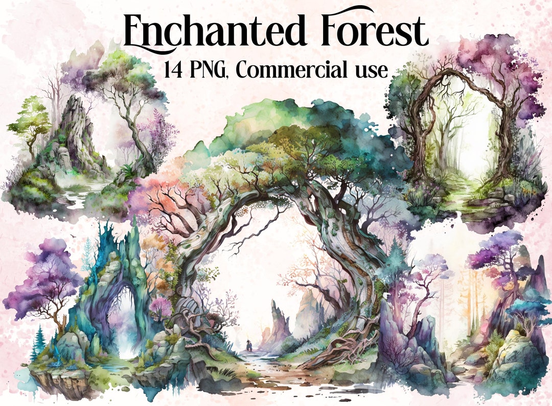 Enchanted Forest Clipart, Fairy Forest PNG, Magical Fantasy Forest Clip ...