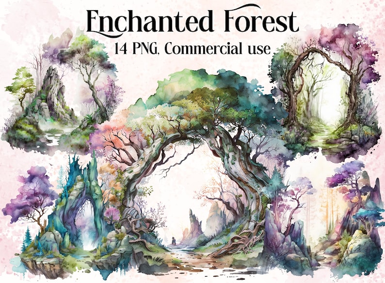 Enchanted Forest Clipart Fairy Forest PNG Magical Fantasy - Etsy