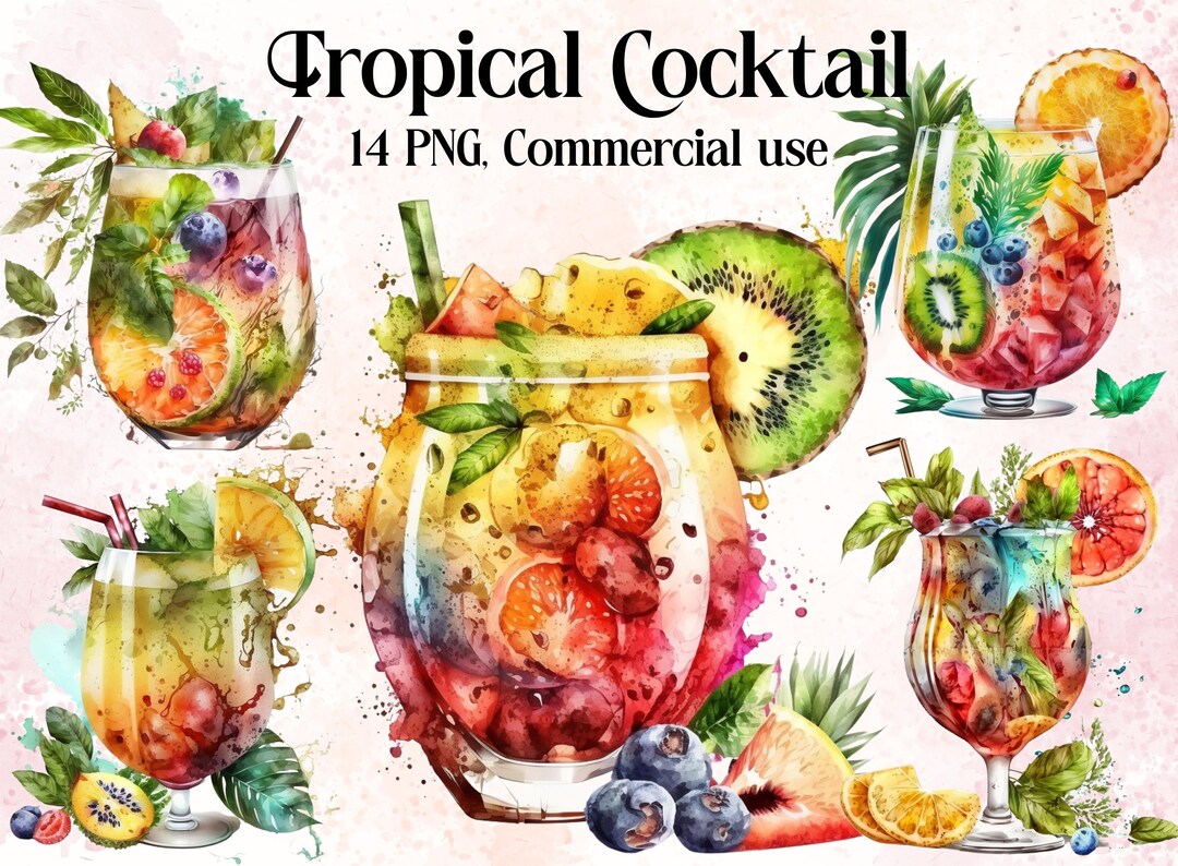 Watercolor Cocktails, Wedding Bar Menu, Cocktail Art, Watercolor ...