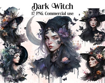 Witchcraft Clipart PNG, Dark Witch Clip Art, Pagan PNG, Magic Mystical ...