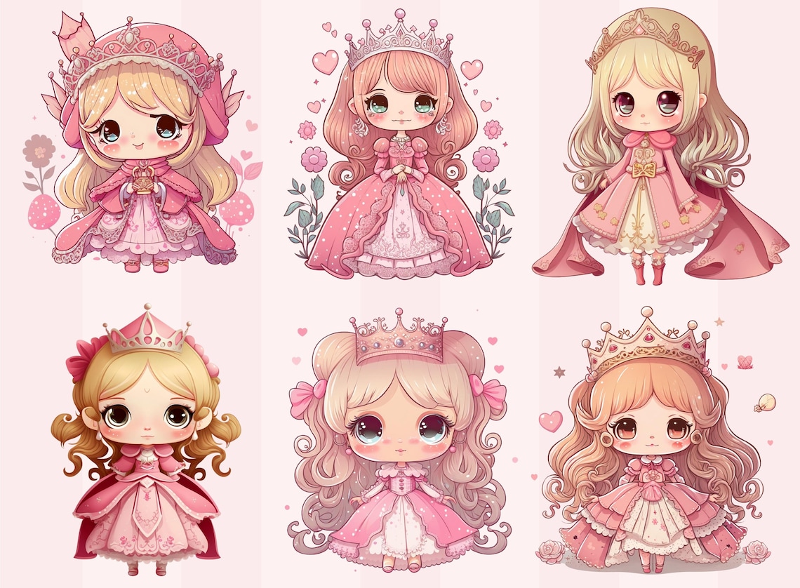 Pink Fairytale Princess Kawaii Clipart, Princess PNG, Kawaii Princess ...