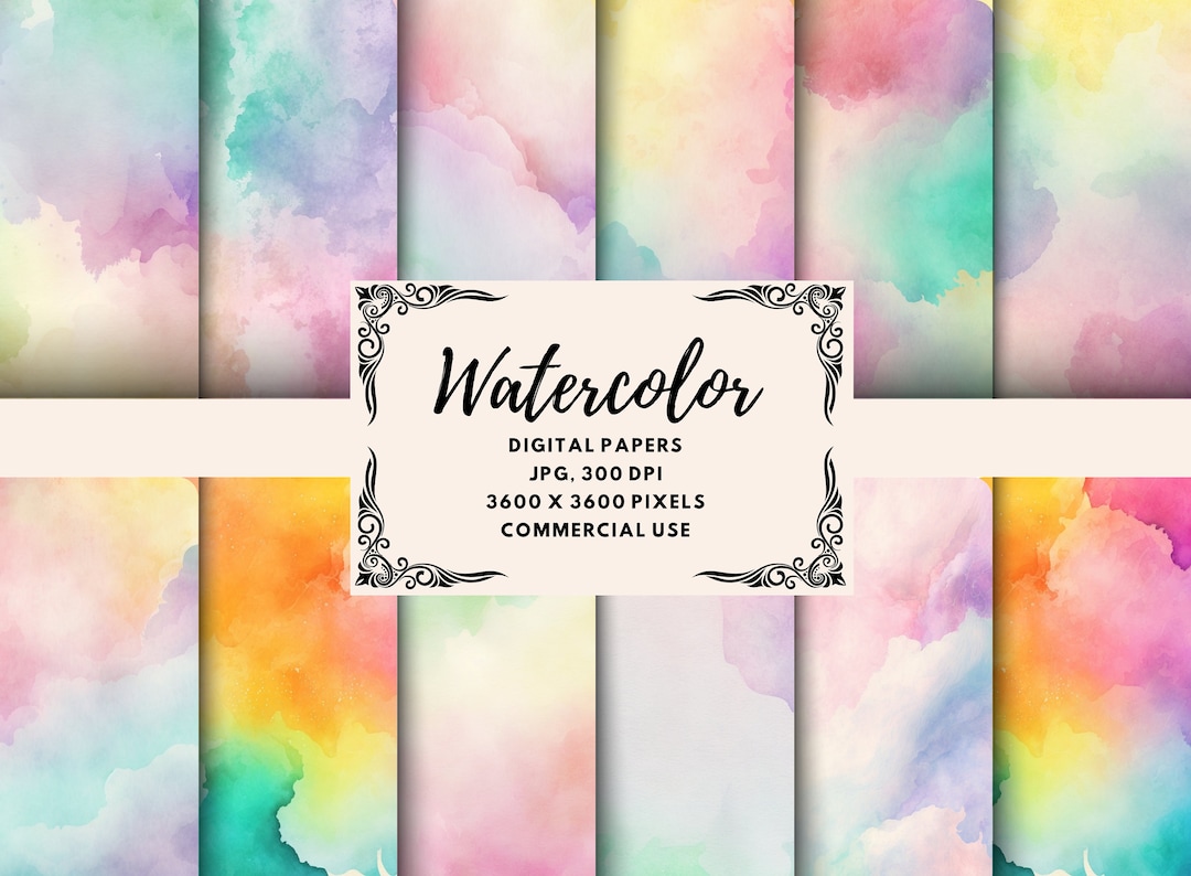 Pastel Watercolor Digital Paper, Pastel Ombre Wallpaper, Pastel ...