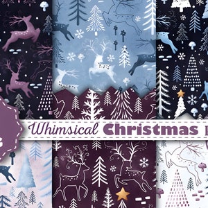 Seamless Christmas Digital Paper Pack, Winter Holiday Seamless Pattern ...
