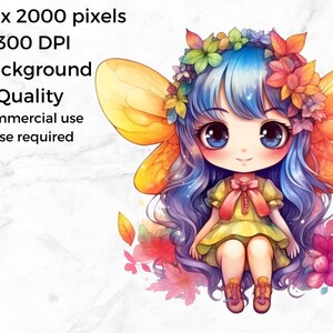 Watercolour Rainbow Pixie Clipart,fairytale Fantasy Digital Image ...