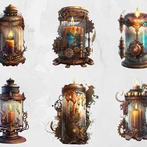 Steampunk Candles Clipart - Clip Art Graphics and Collage Sheets for ...