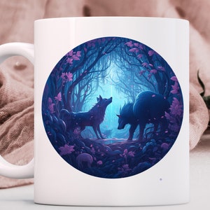 Watercolour Style Mythical Wolves Clipart Bundle ,fantasy Wolf, Png ...