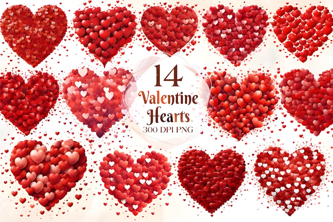 Watercolor Heart Clipart, Valentines Day Clipart, Sweet Valentine ...